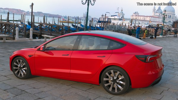 modelo 3d Tesla Modelo 3 2024 Rojo - TurboSquid 2256300