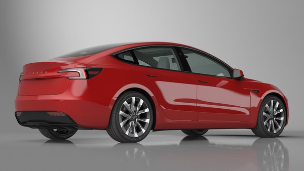 modelo 3d Tesla Modelo 3 2024 Rojo - TurboSquid 2256300