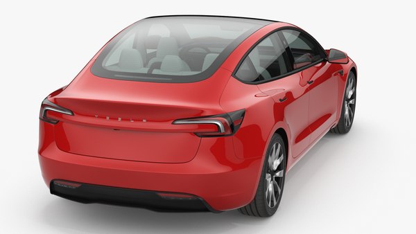 modelo 3d Tesla Modelo 3 2024 Rojo - TurboSquid 2256300