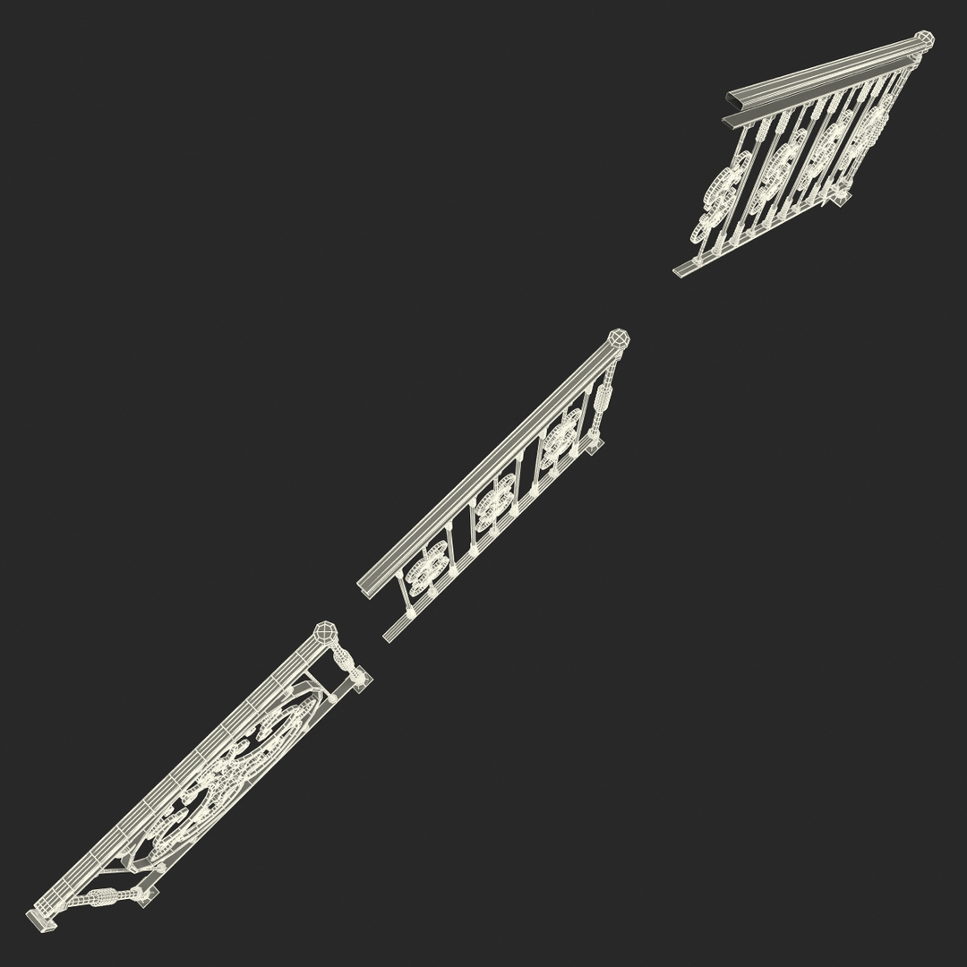 3d ornate railings set design