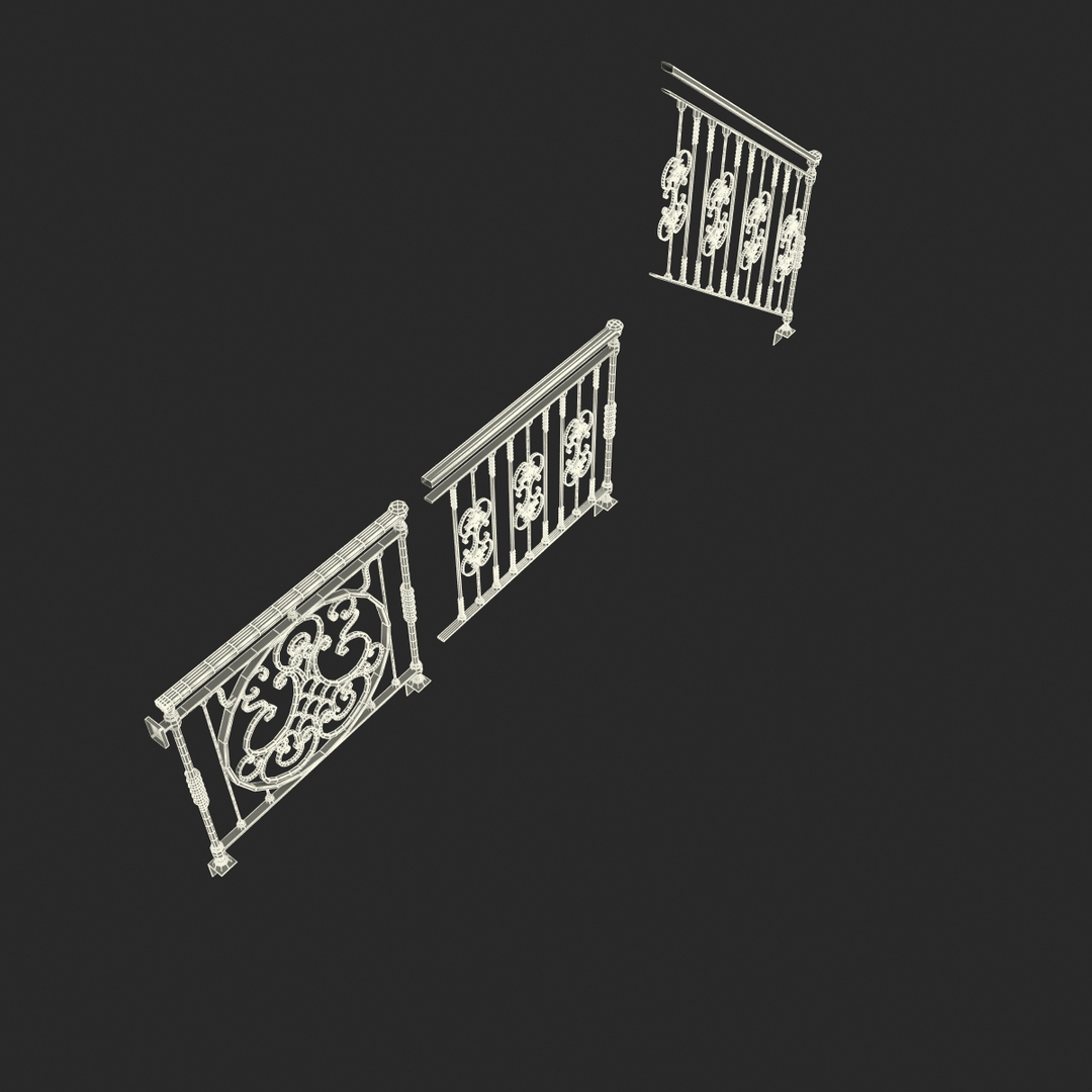 3d ornate railings set design