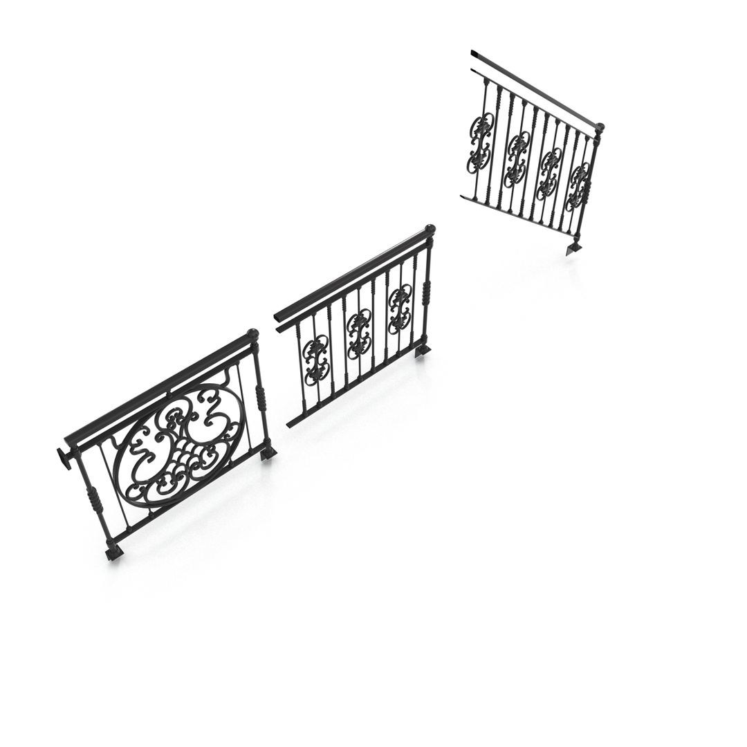 3d ornate railings set design