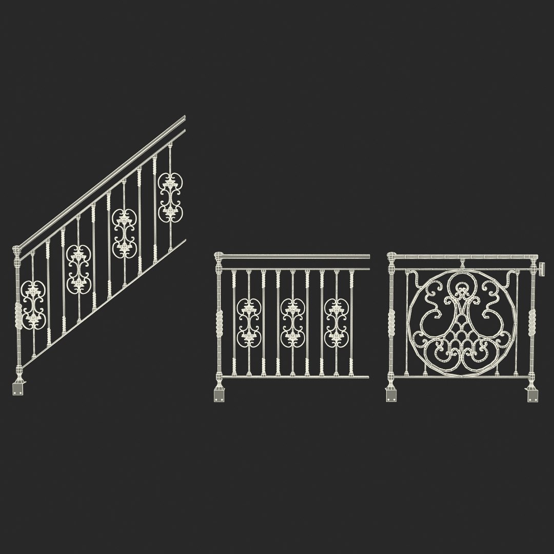 3d Ornate Railings Set Design