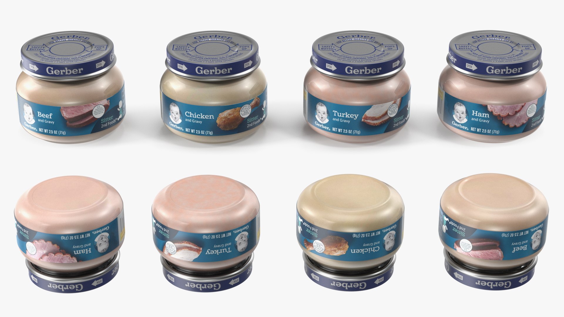 Gerber Baby Food Jars 71g Set 3D Model - TurboSquid 2097756