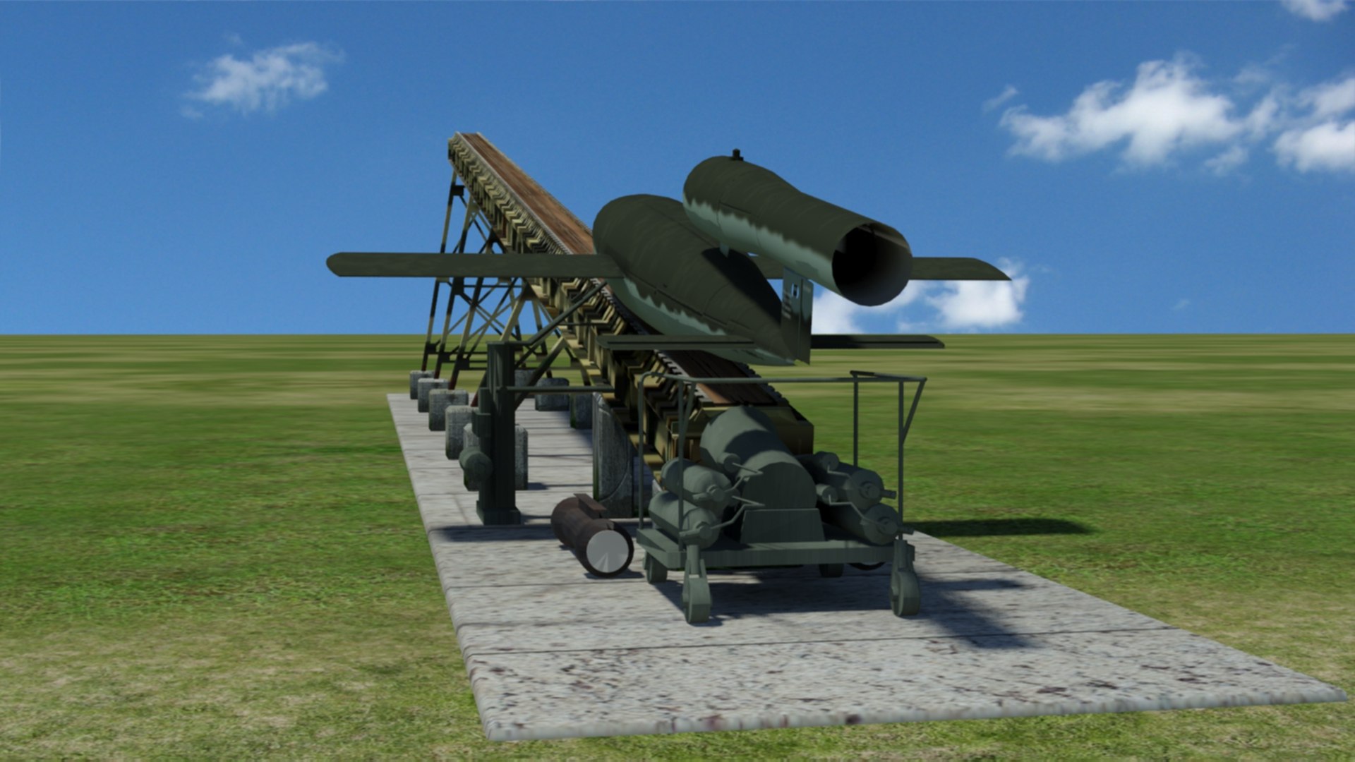 3D Bombing Launched V1 Rail - TurboSquid 1455992