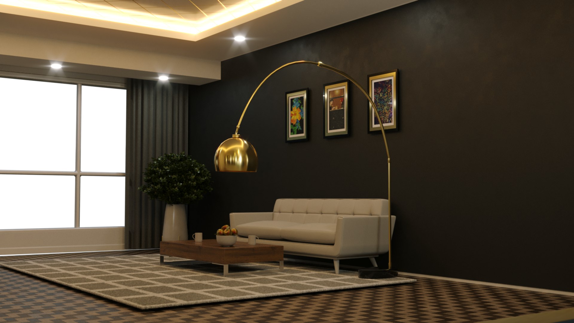 LIVING ROOM - Modern Minimalist Model - TurboSquid 1950773
