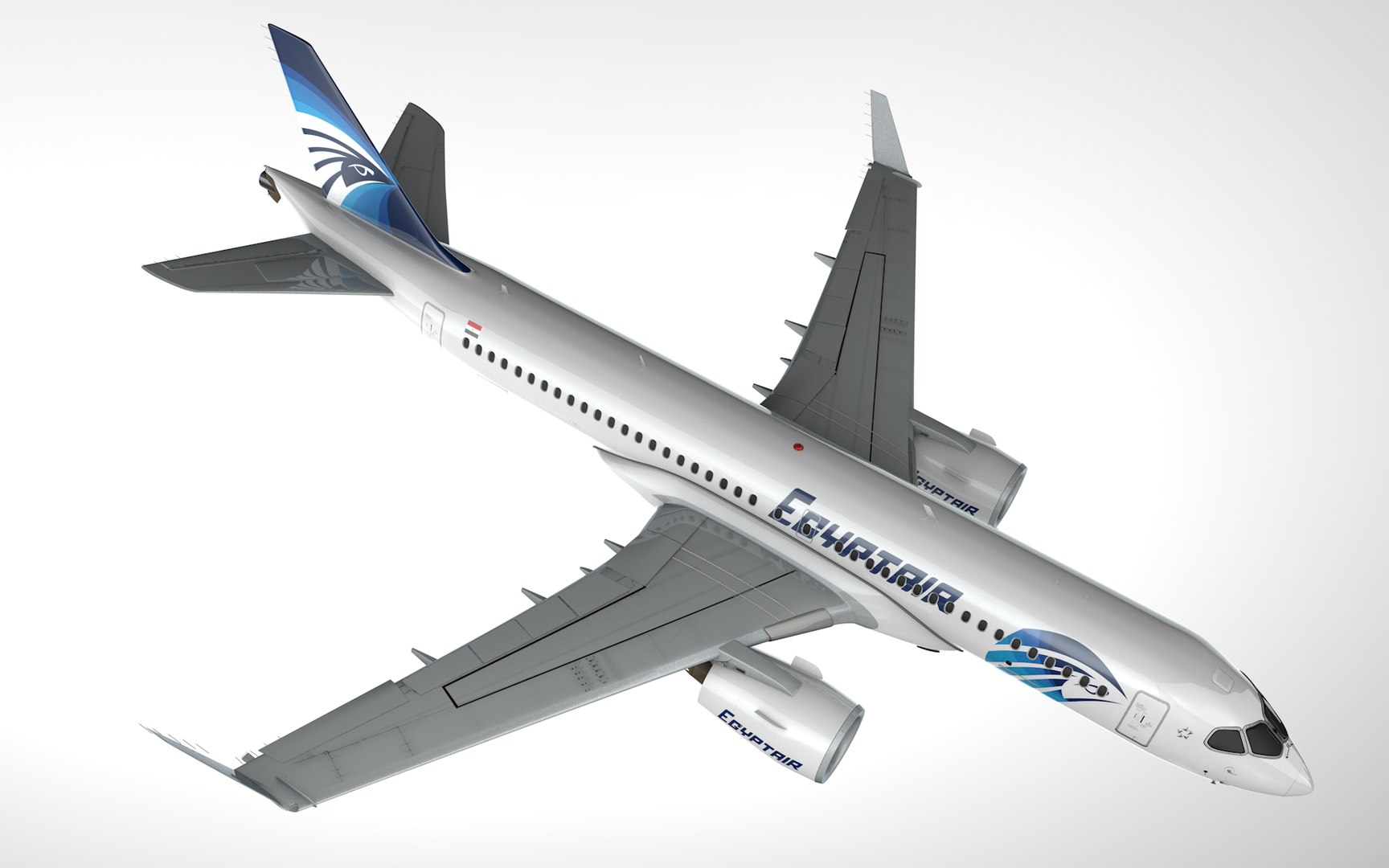 3D EGYPTAIR Airbus A220-300 L2308 - TurboSquid 2355745