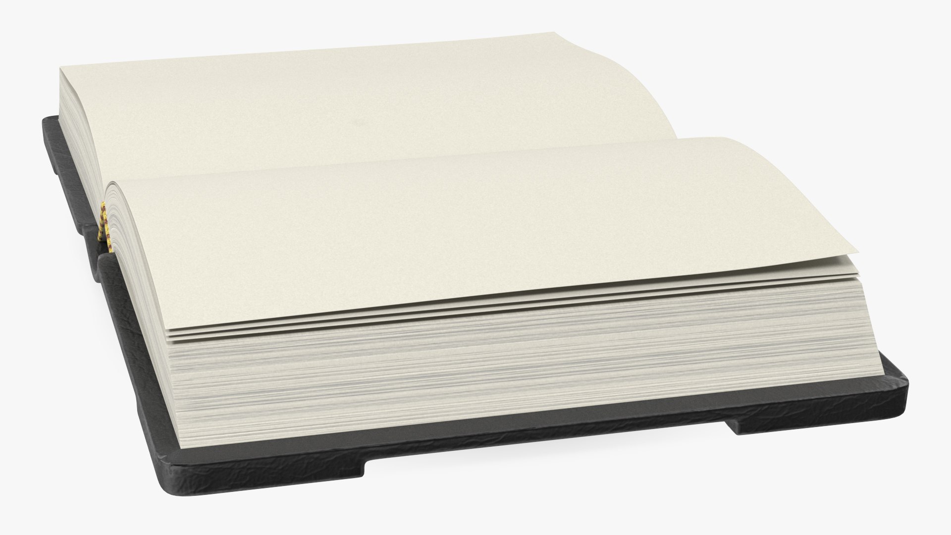 3D Old Ornate Open Book Black Leather model - TurboSquid 1780561