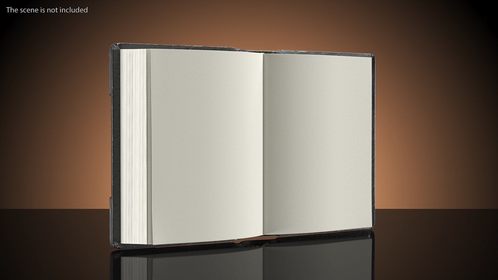 3D Old Ornate Open Book Black Leather Model - TurboSquid 1780561