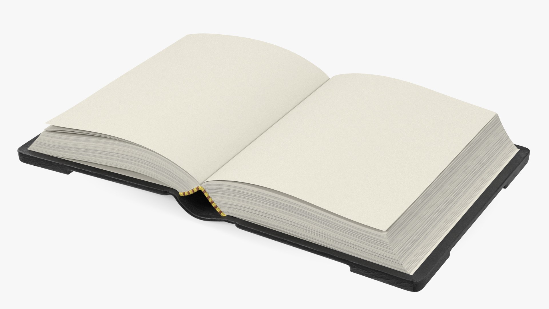 3D Old Ornate Open Book Black Leather model - TurboSquid 1780561