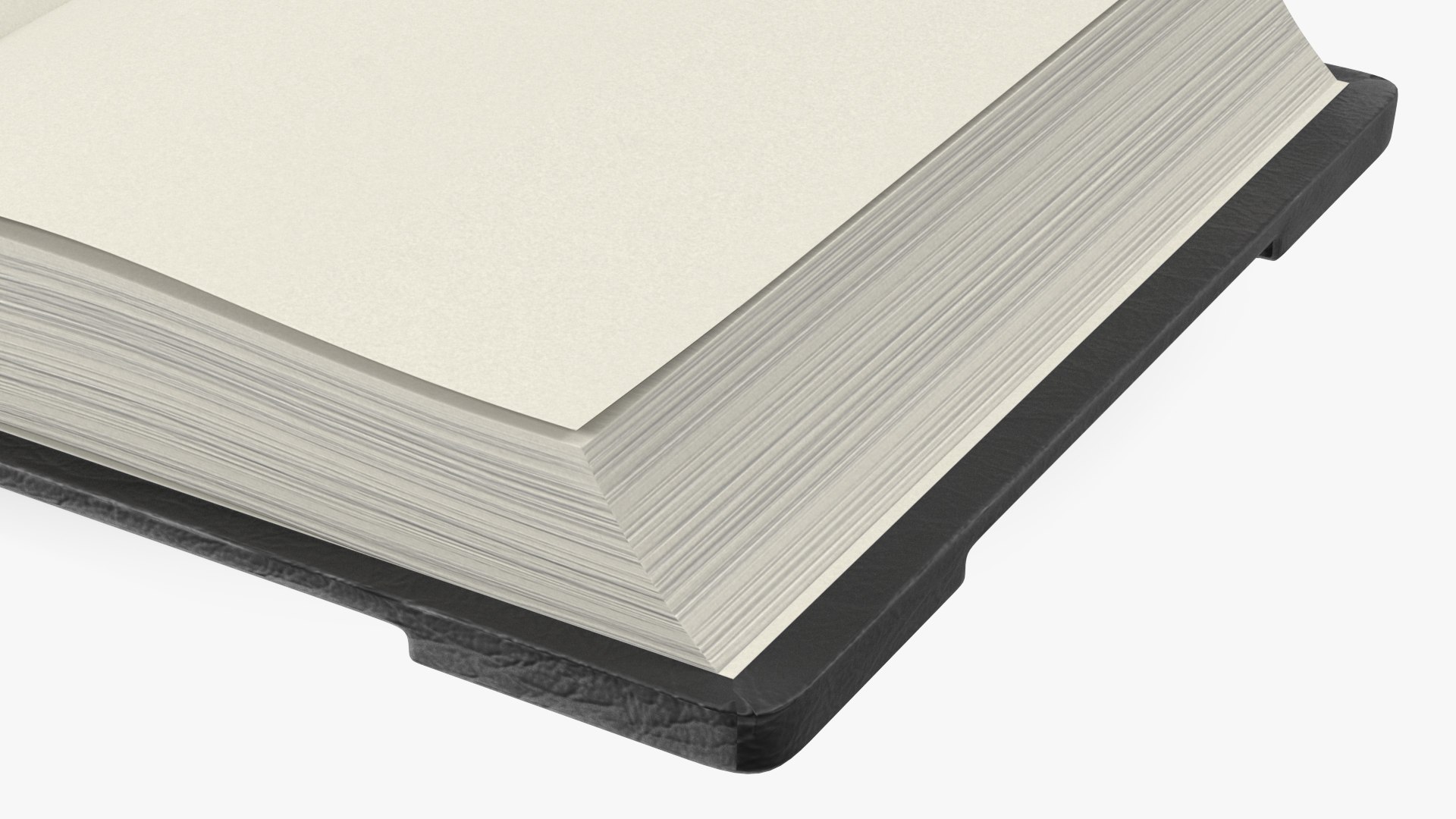 3D Old Ornate Open Book Black Leather model - TurboSquid 1780561