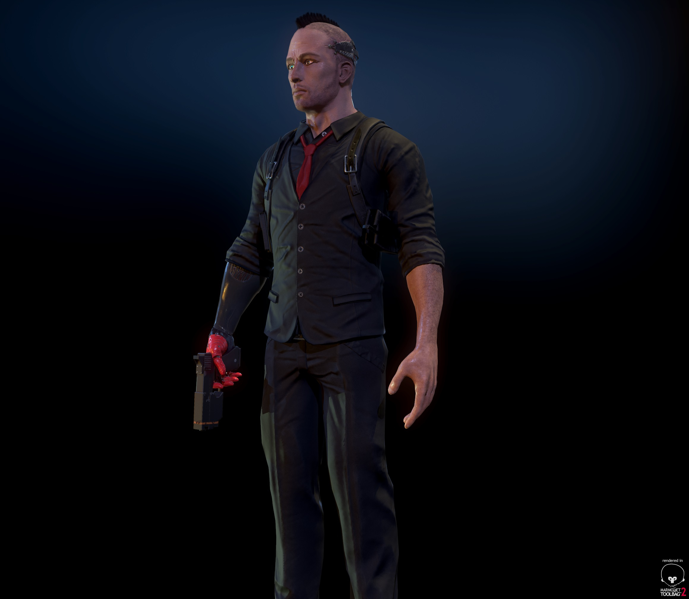 cyberpunk detective 3d model