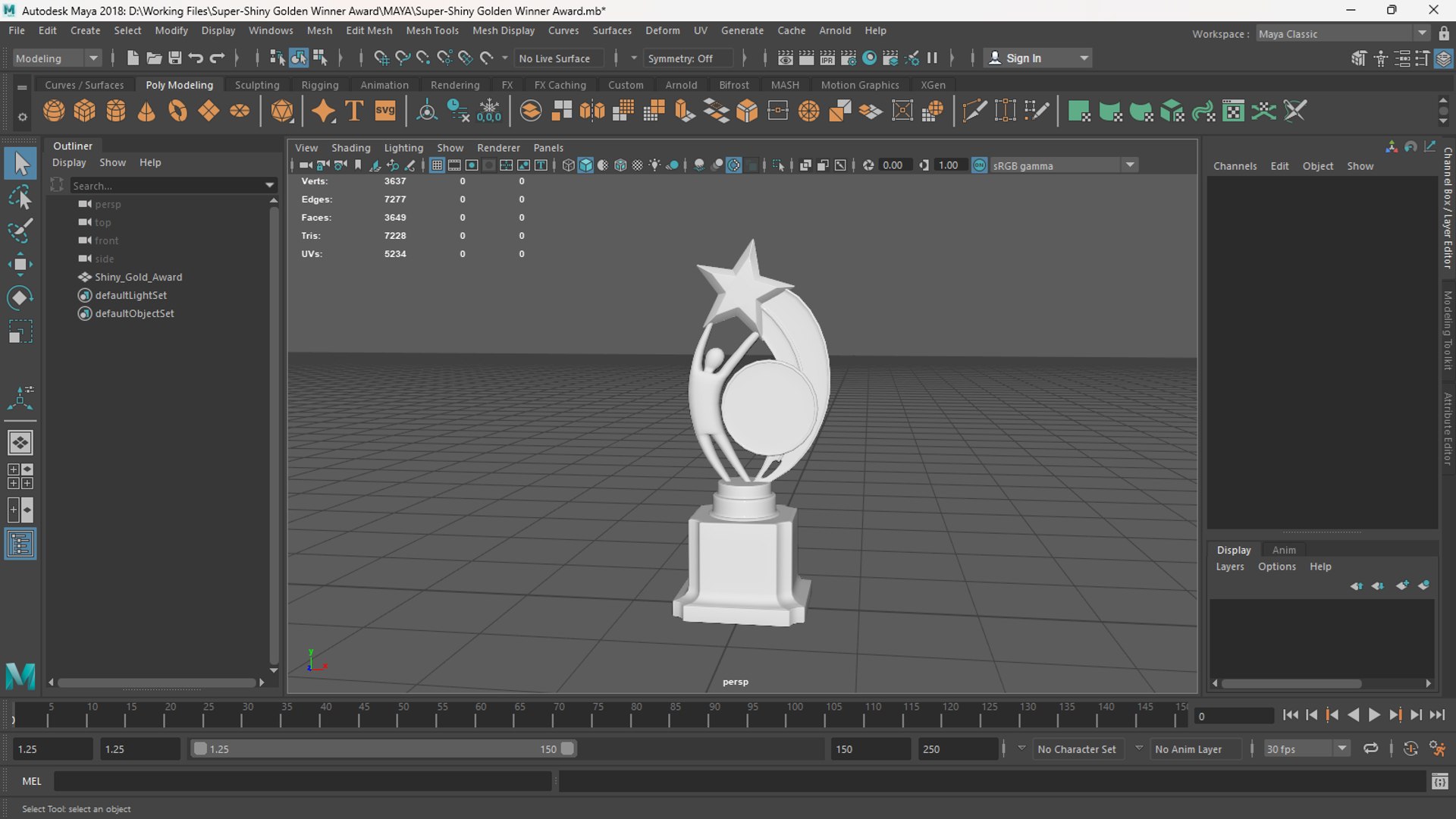 3D Super Shiny Golden Winner Award - TurboSquid 2334910