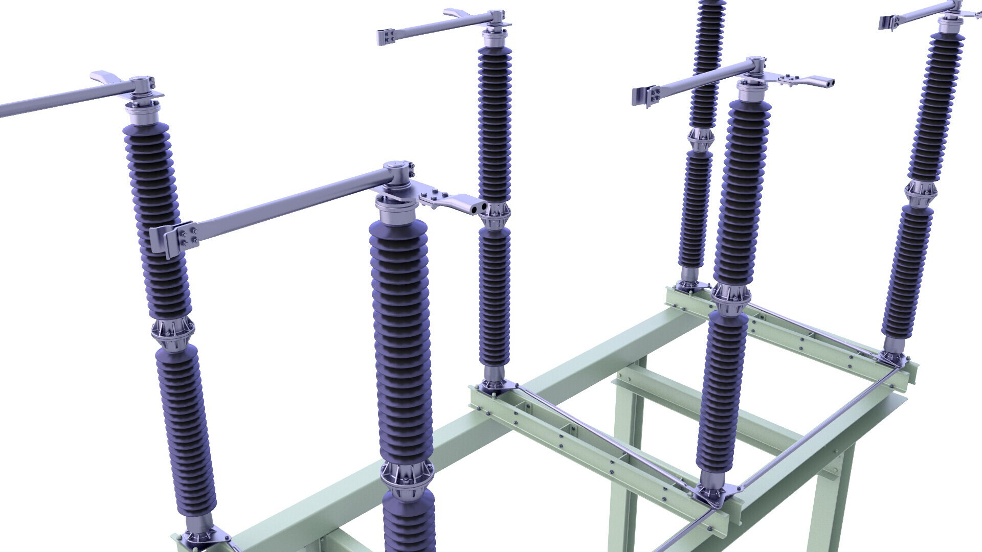 High Voltage Horizontal Centre Break Disconnector Switch 52 3D Model ...