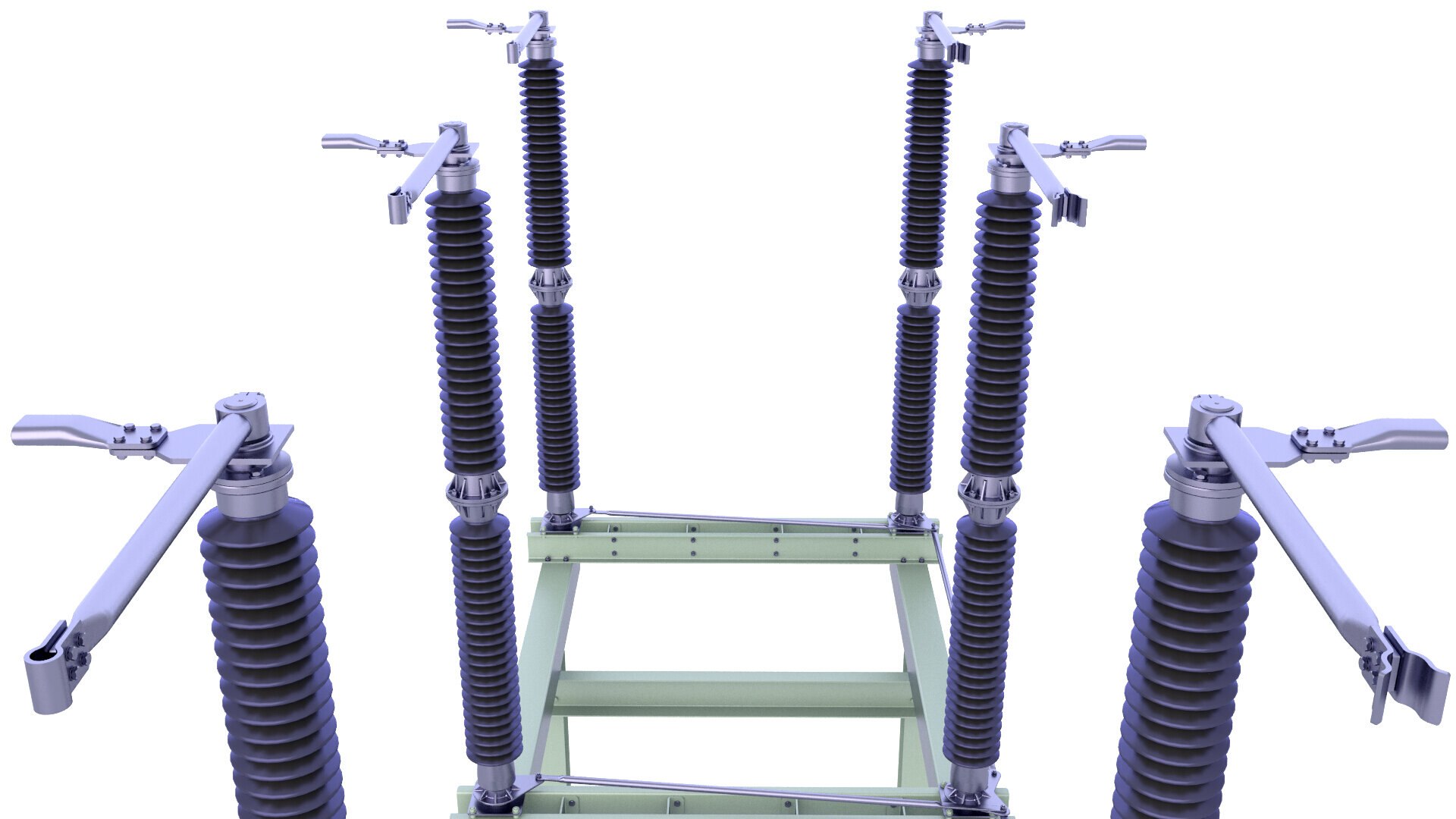 High Voltage Horizontal Centre Break Disconnector Switch 52 3D Model ...