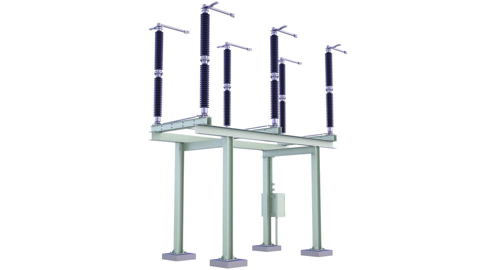 High Voltage Horizontal Centre Break Disconnector Switch 52 3D Model ...