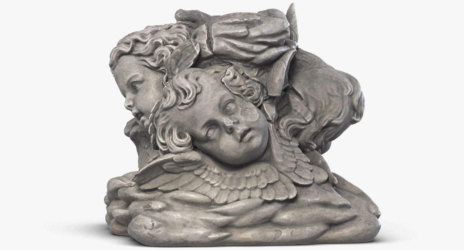 Angels faces sculpture 3D model - TurboSquid 1200981