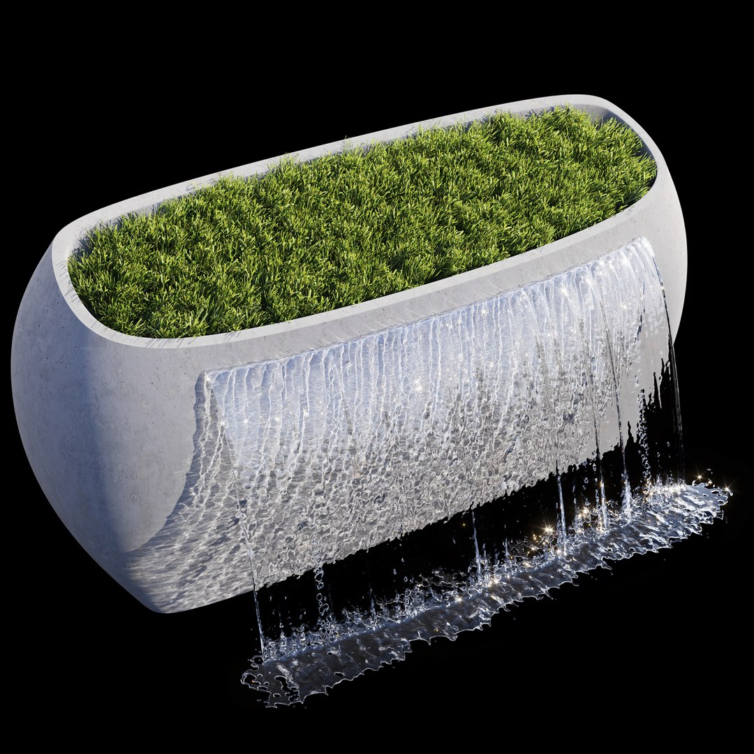 Waterfall Fountains Modern Landscape 3D Model - TurboSquid 2054729