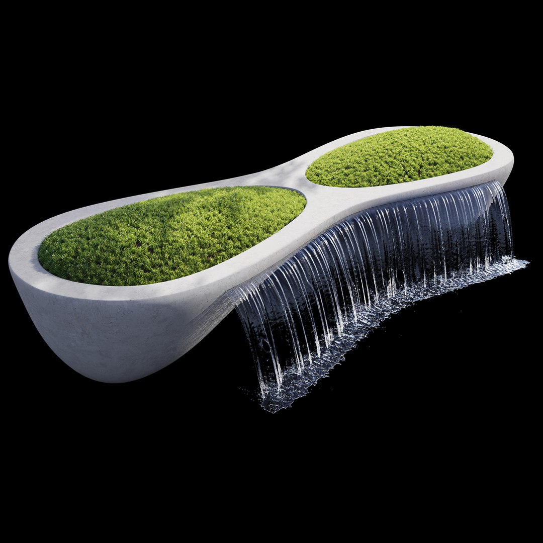 Waterfall Fountains Modern Landscape 3D Model - TurboSquid 2054729