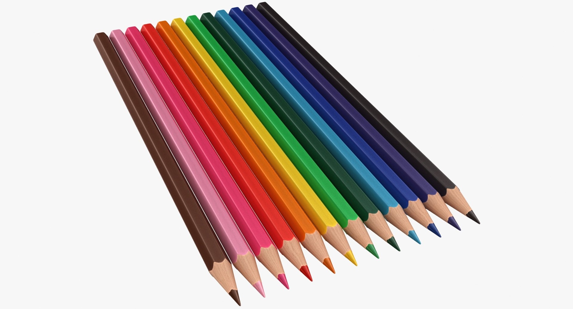 Realistic colored pencils 3D model - TurboSquid 1168930