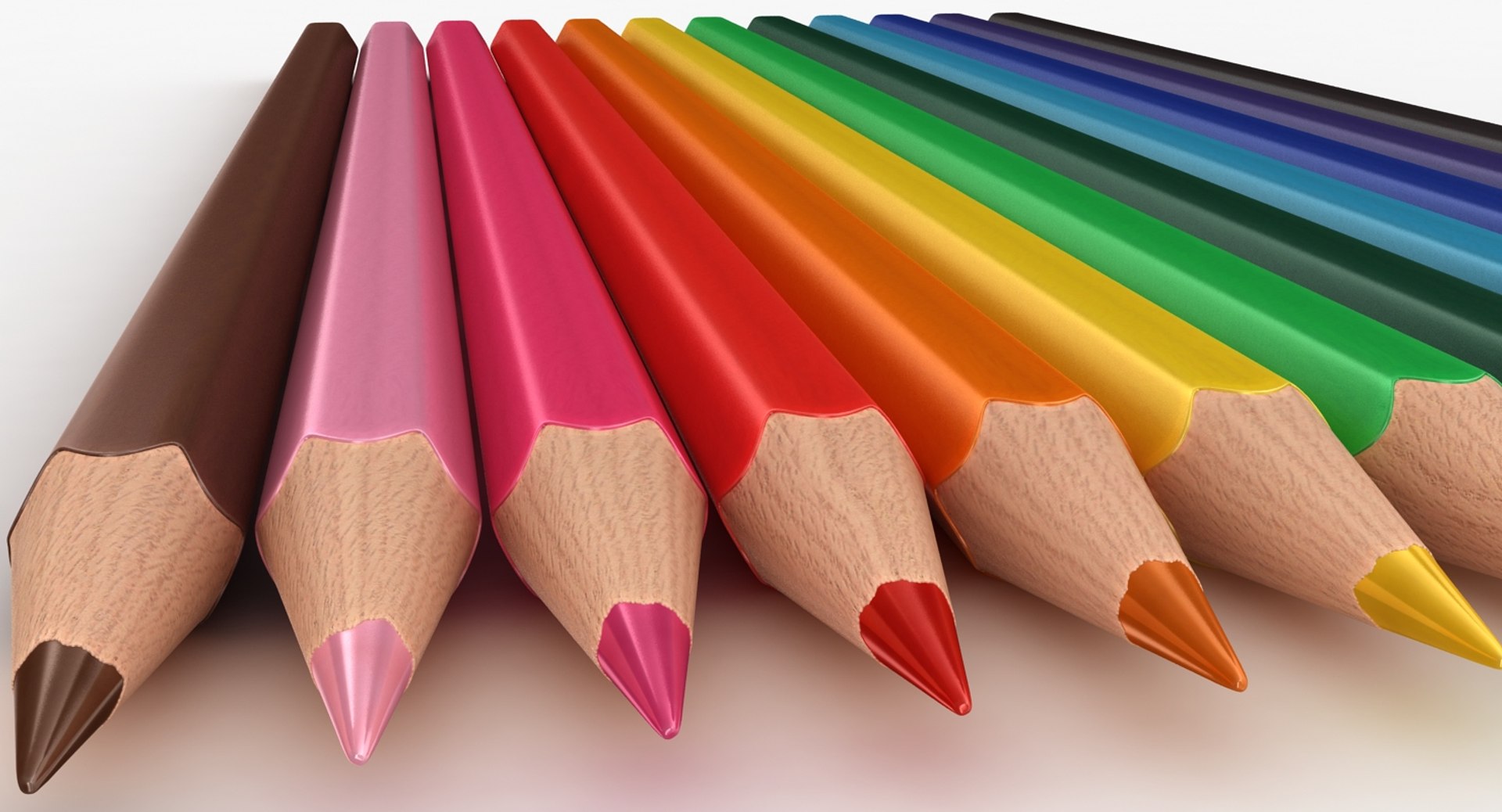 Realistic Colored Pencils 3D Model - TurboSquid 1168930