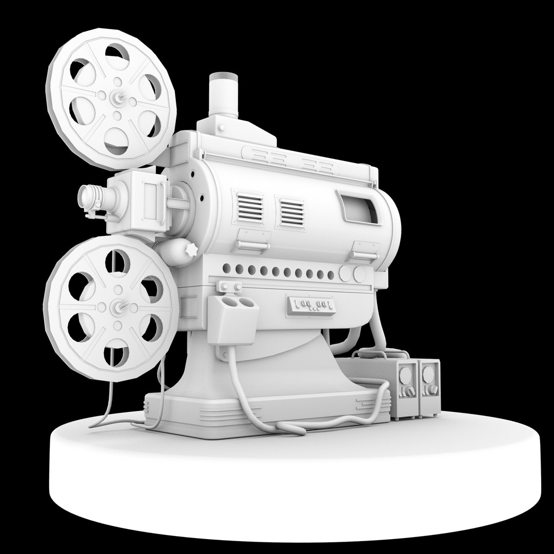 Old Film Reel Projector Gaming Asset 3D Model - TurboSquid 2129587