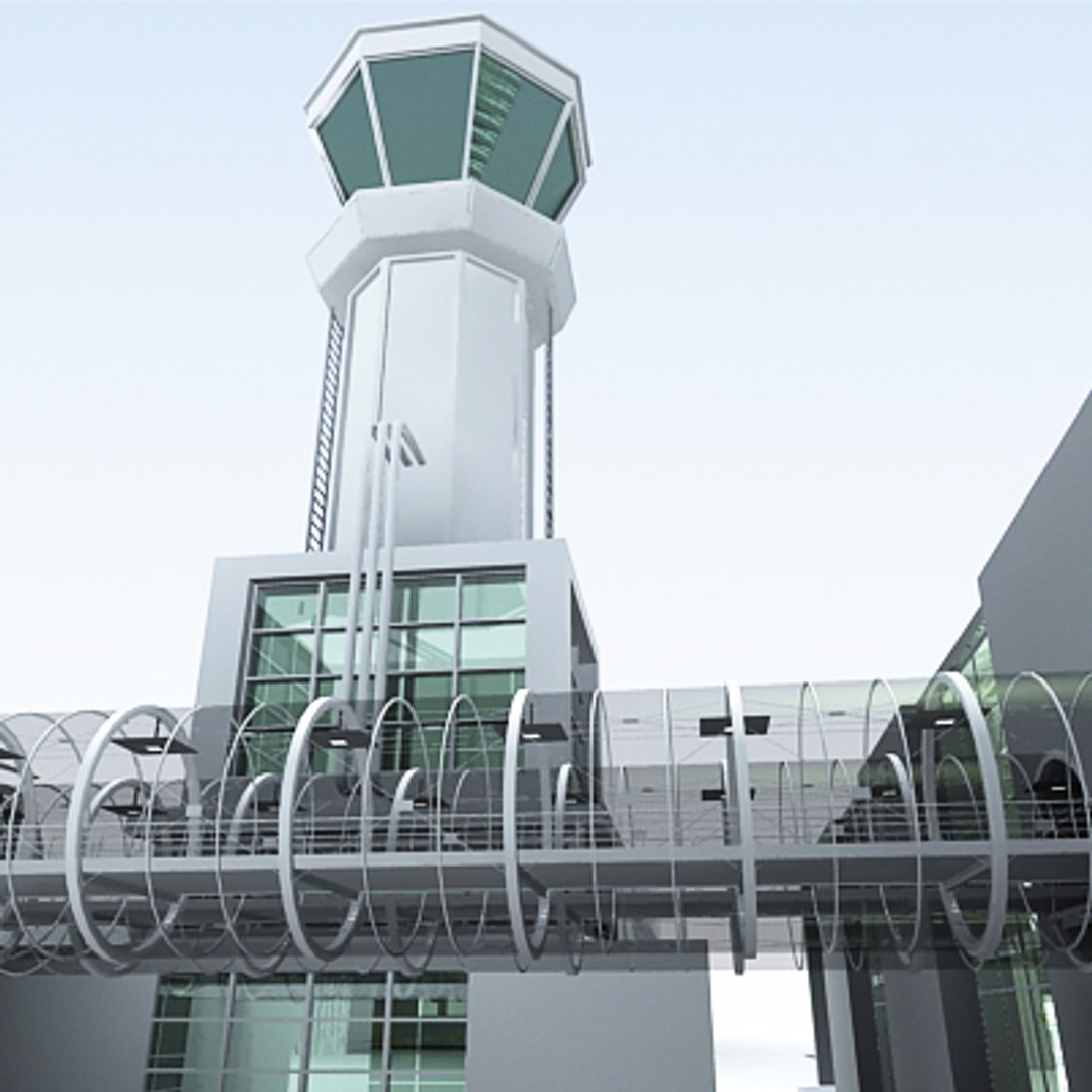 Airport Road Train 3d Model