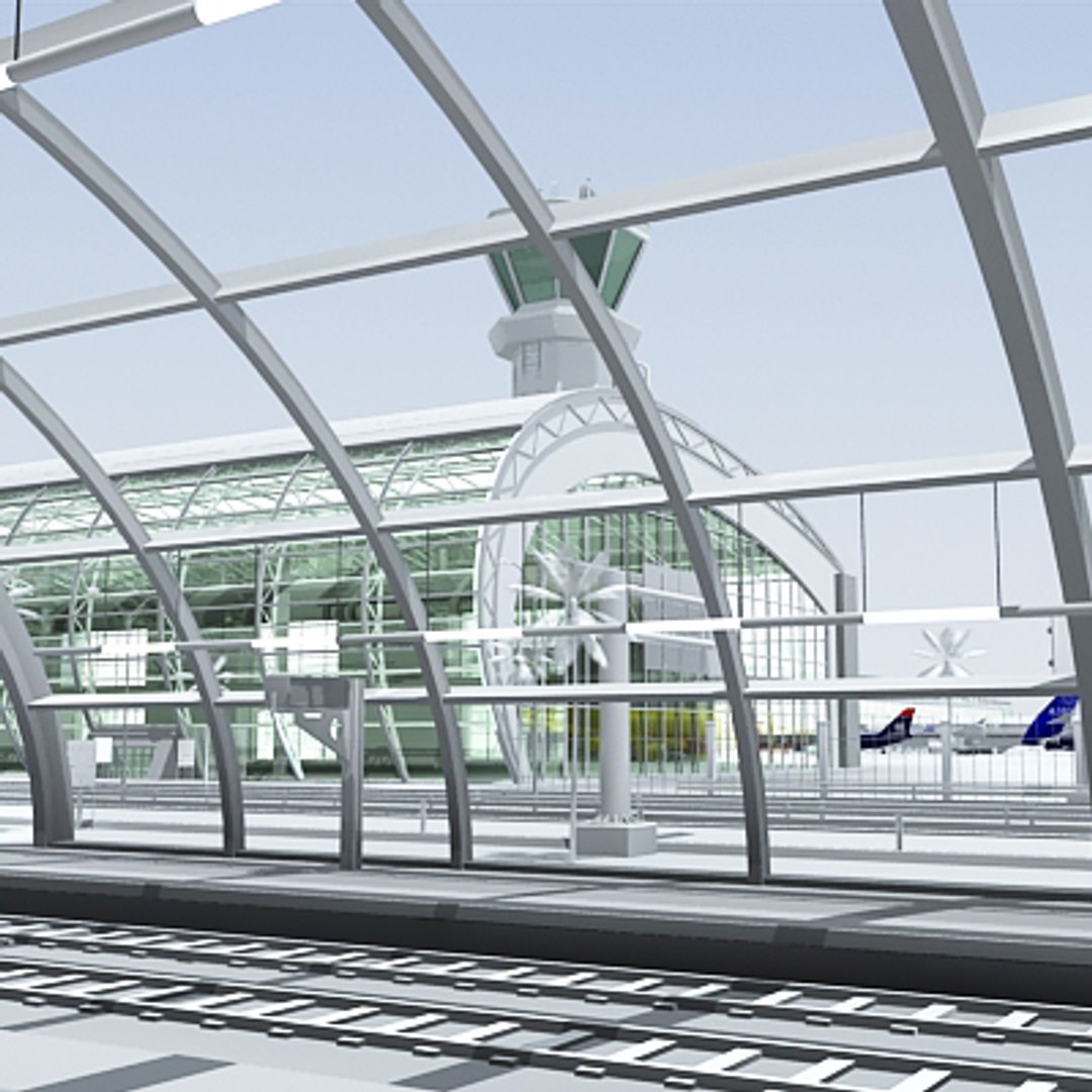 Airport Road Train 3d Model