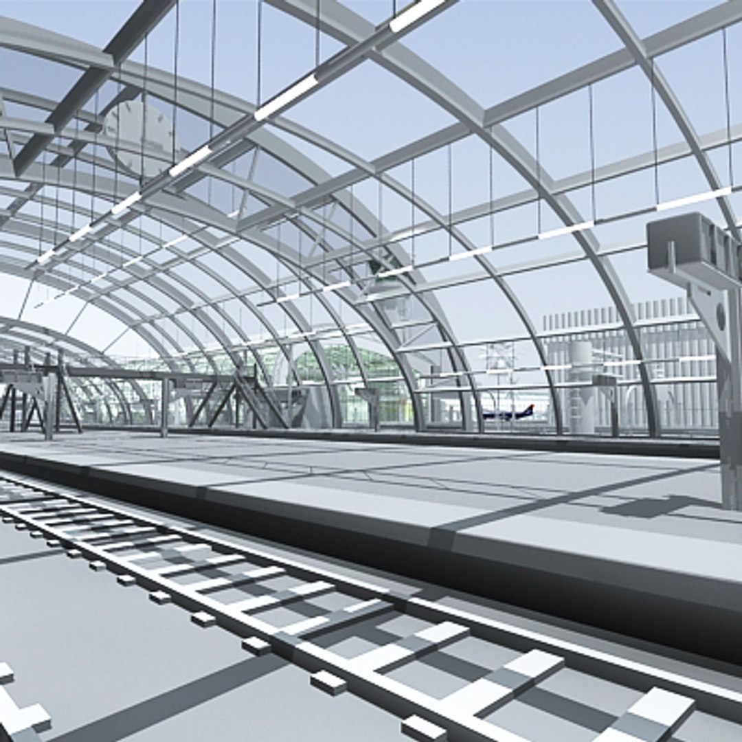 Airport Road Train 3d Model