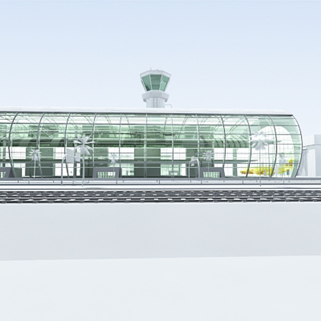 Airport Road Train 3d Model