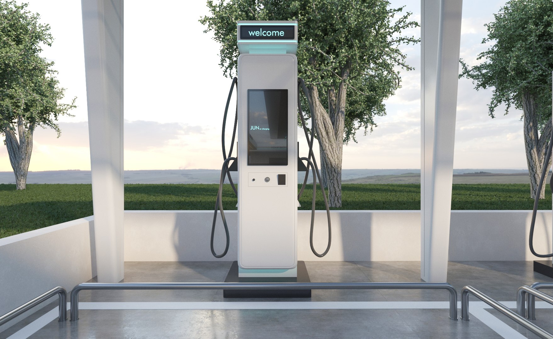 3D Modern Gas And EV Charging Station - TurboSquid 2272966