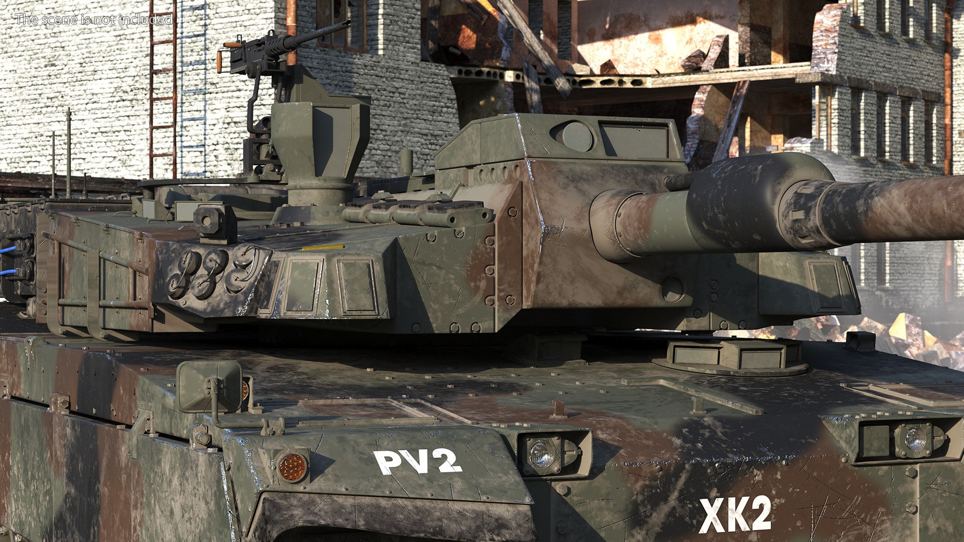 Korean Tank K2 Camouflage Color Dirty Rigged 3D Model - TurboSquid 2225239