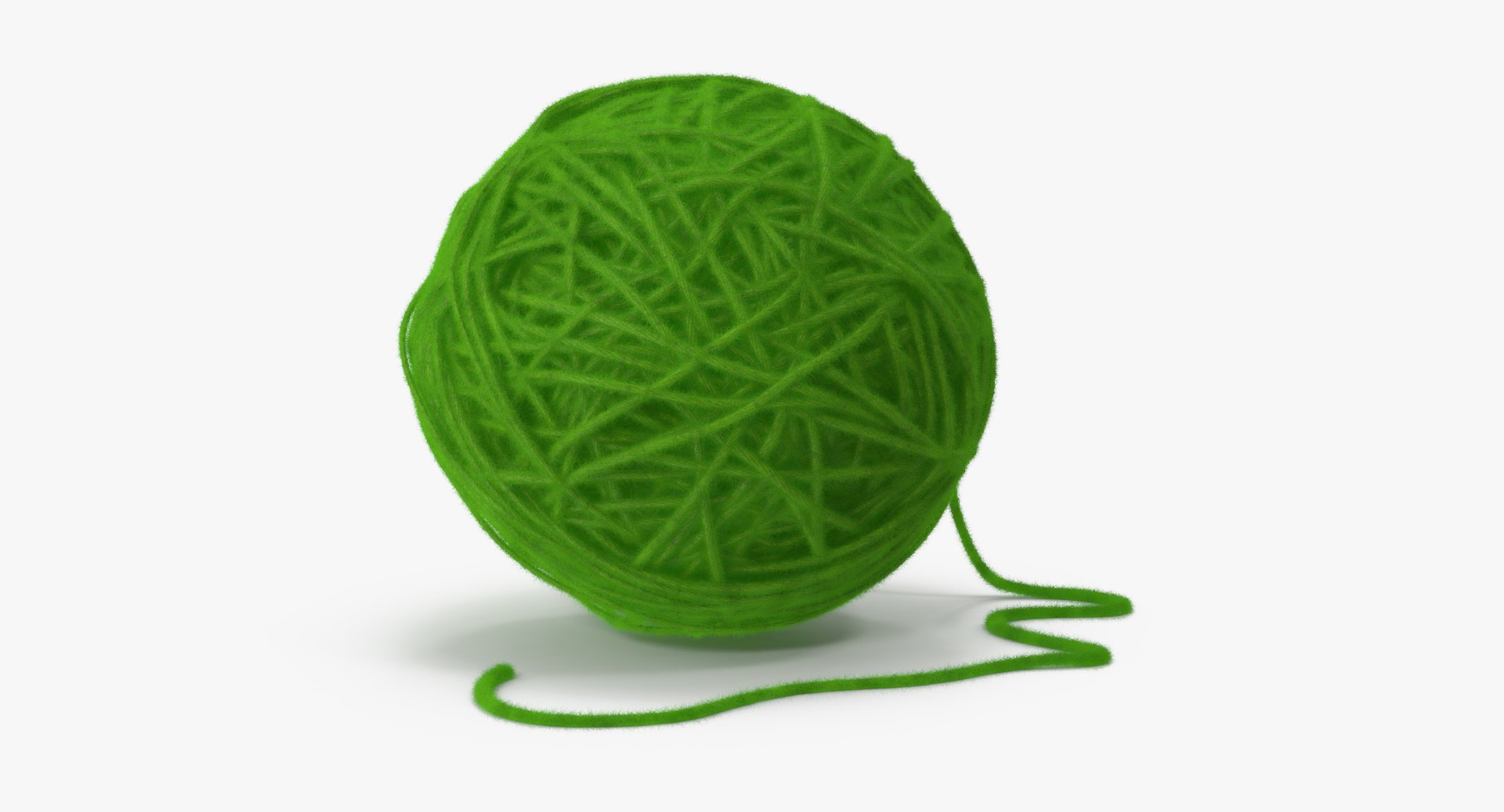 3d model green ball yarn