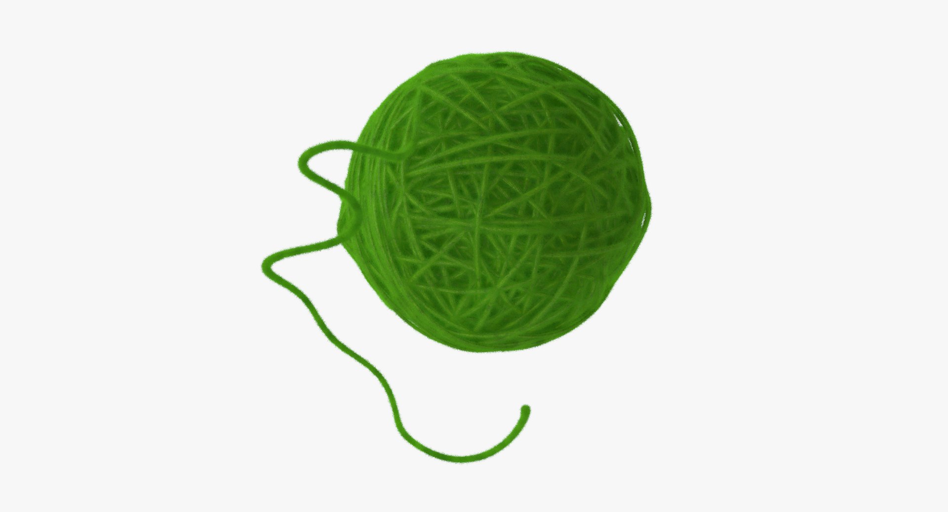 3d model green ball yarn