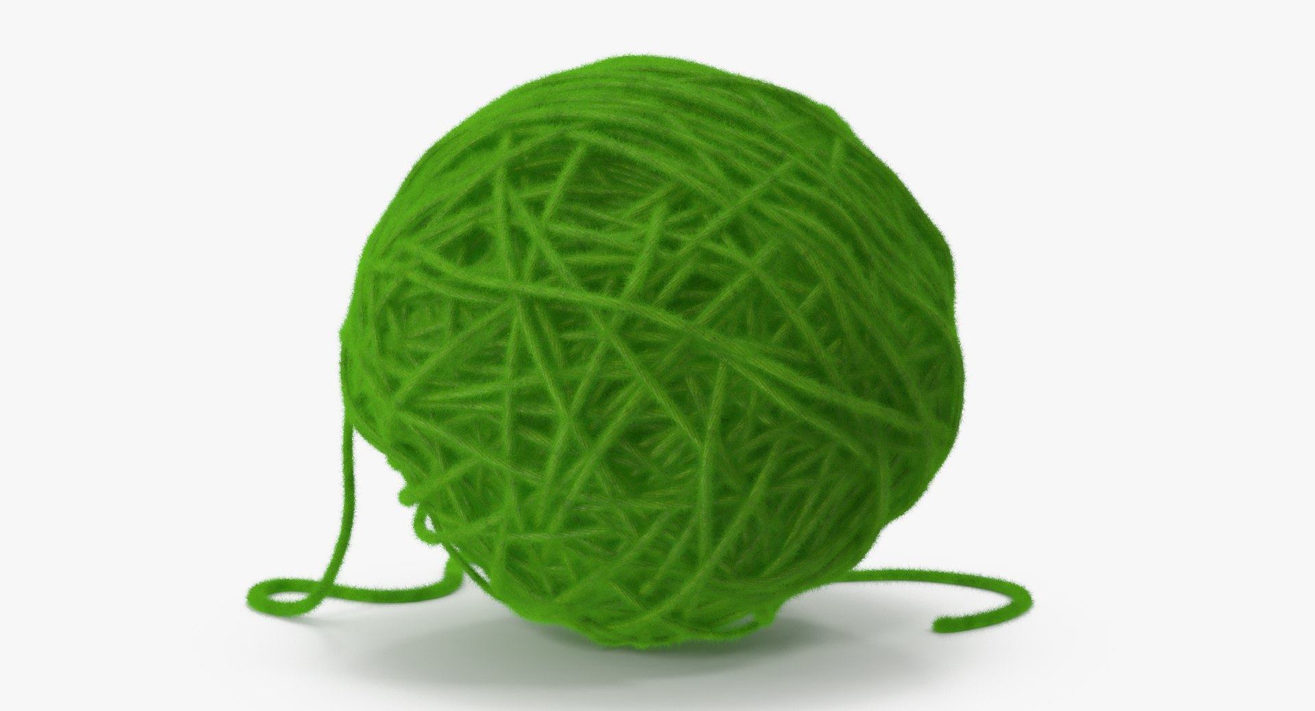 3d model green ball yarn