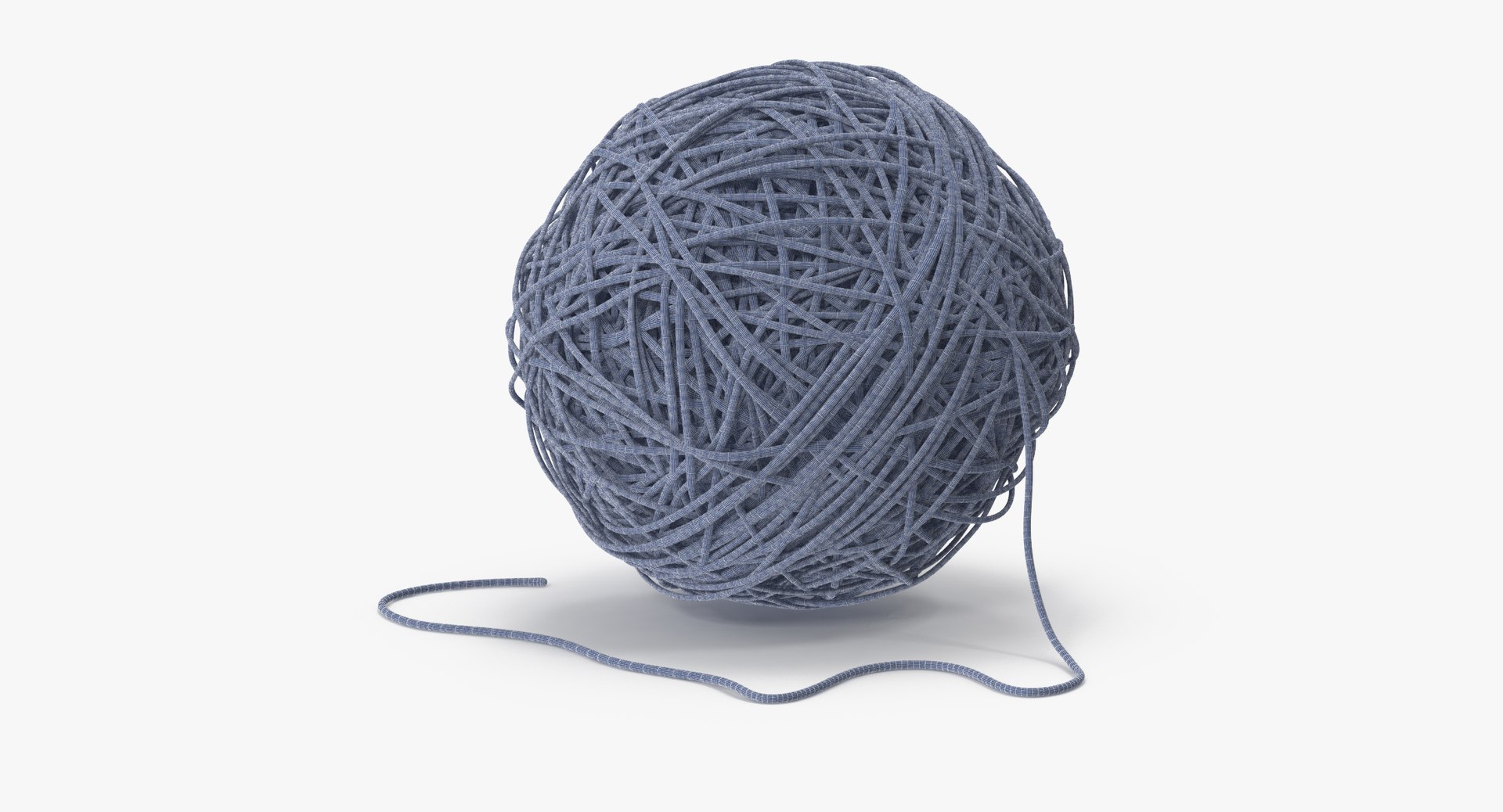 3d model green ball yarn