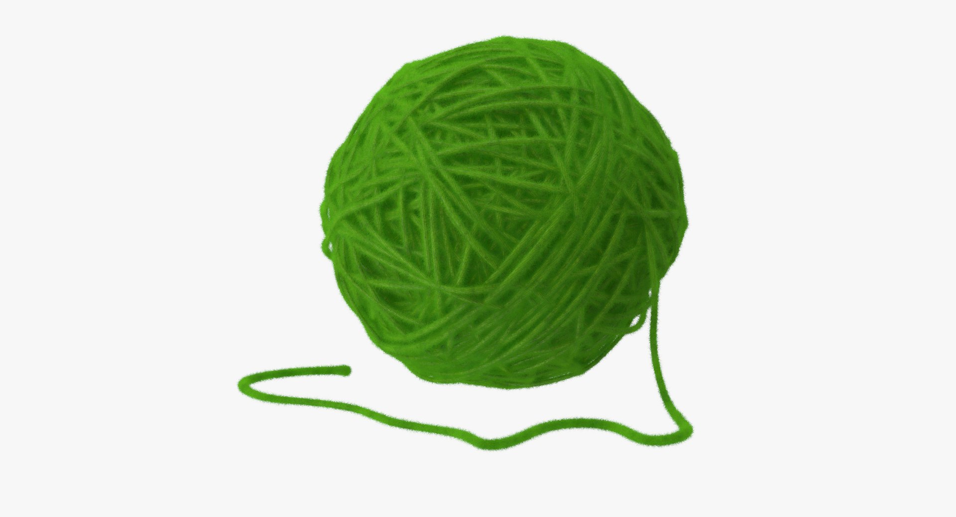 3d model green ball yarn