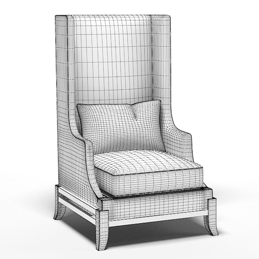 baker wing chair 3d model