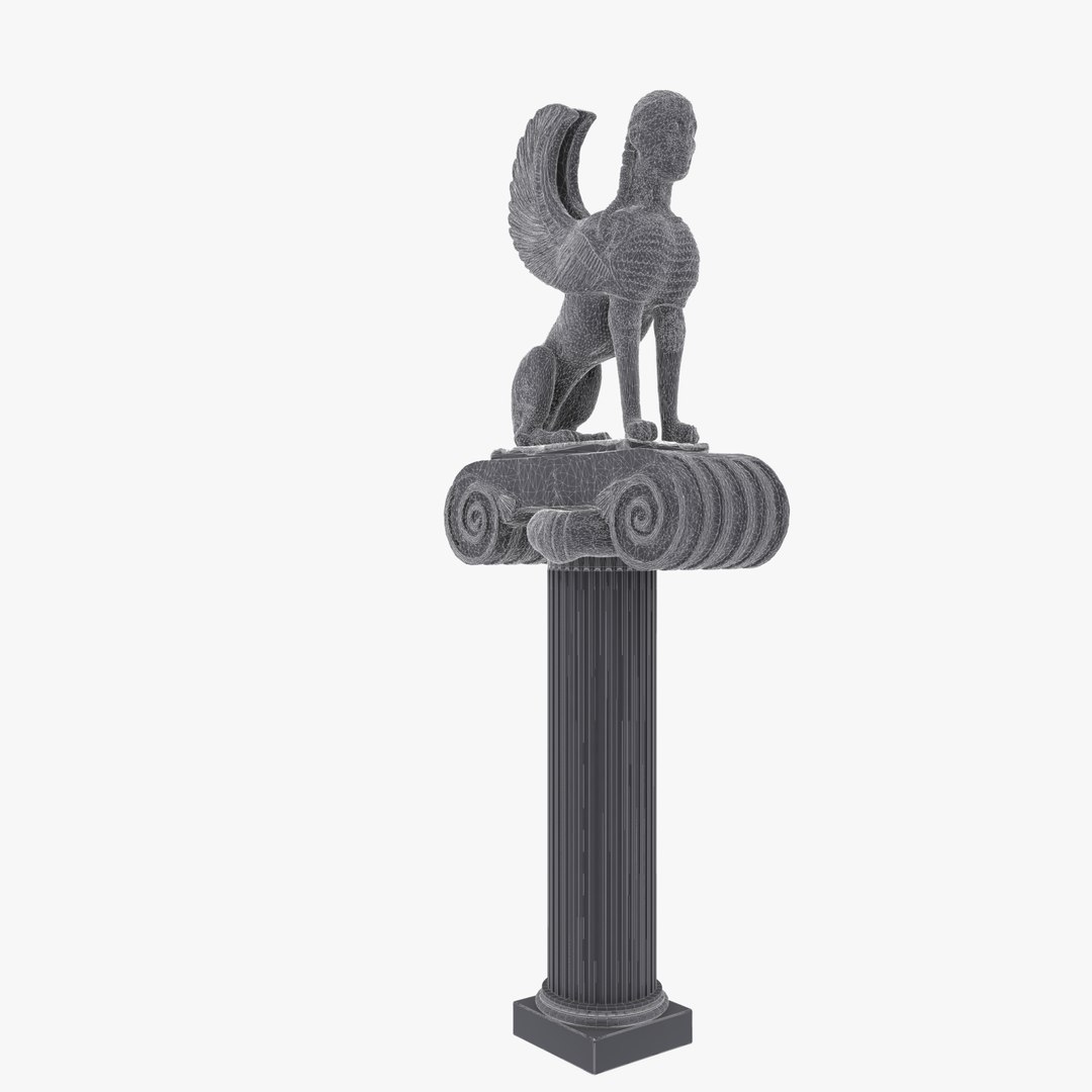3d Stone Statue Sphinx Model