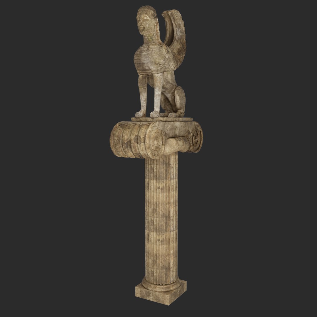 3d Stone Statue Sphinx Model