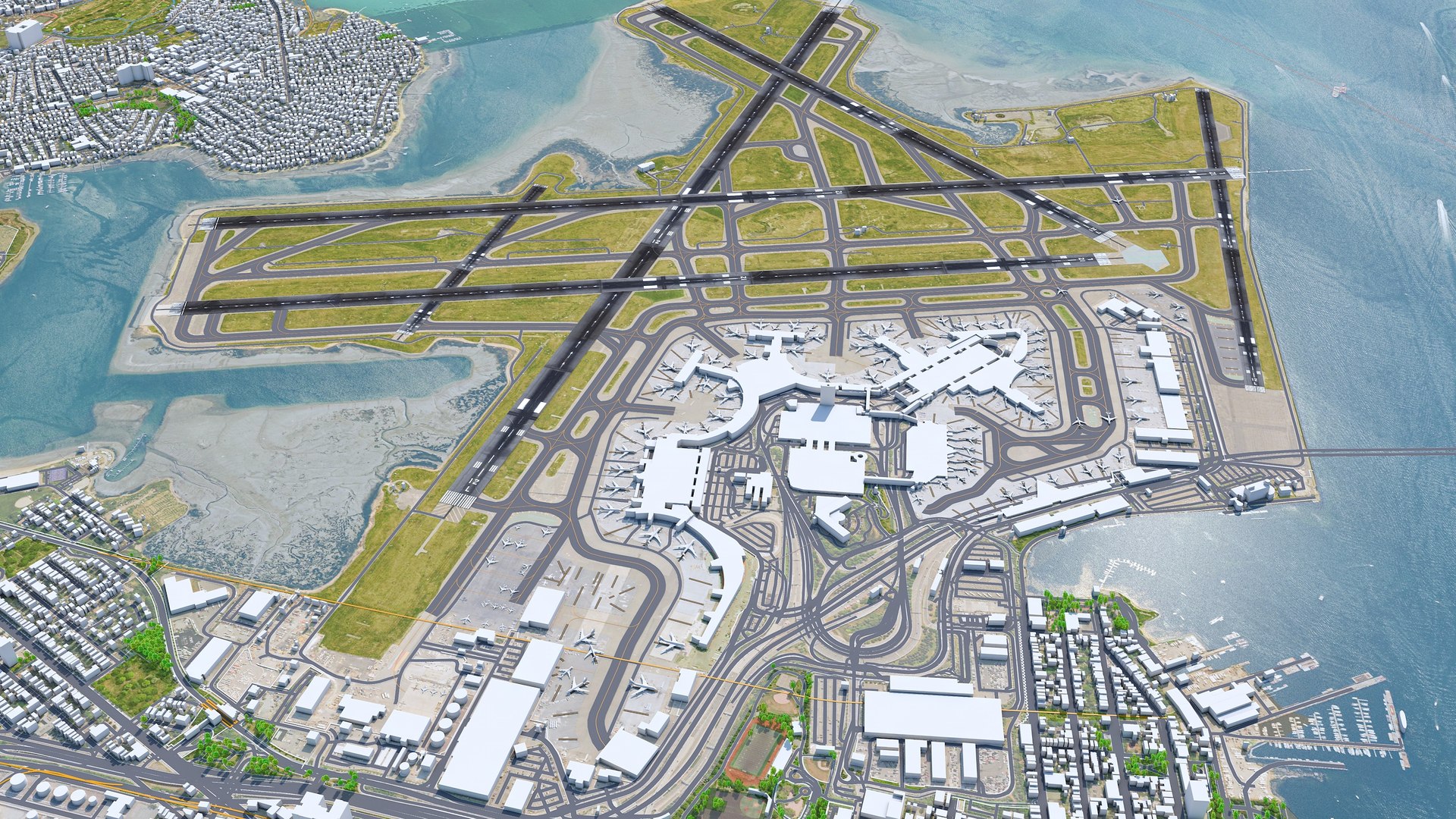 3D Boston Logan Airport Model - TurboSquid 2005116