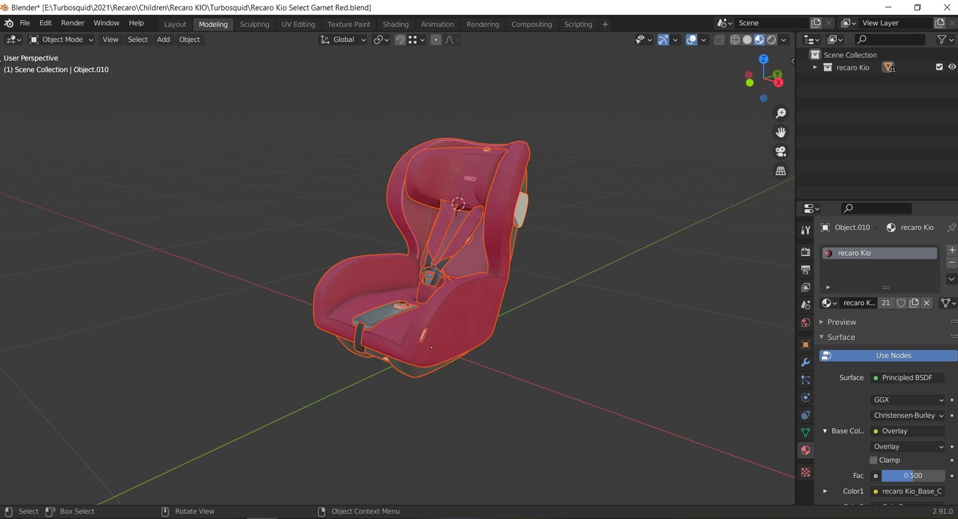 Recaro KIO Children Car Seat Select Garnet Red Model - TurboSquid 1762312