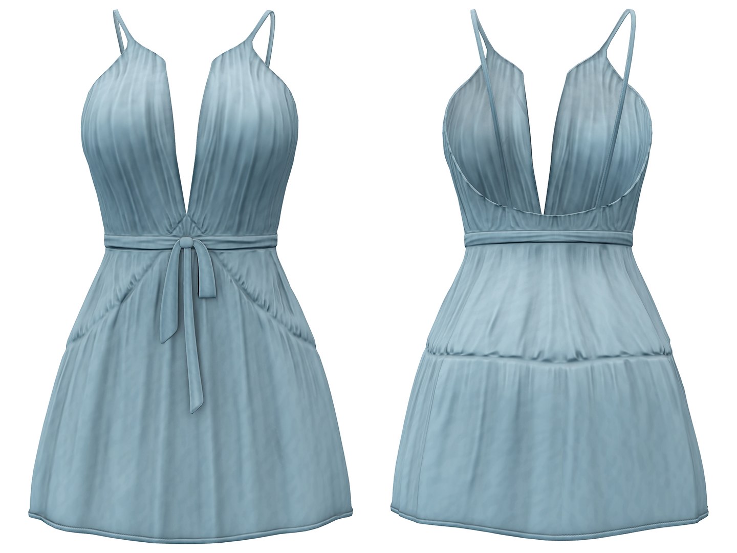 Casual Cute Ruffle Dress Boho Chic Outfit 3D model - TurboSquid 1955905