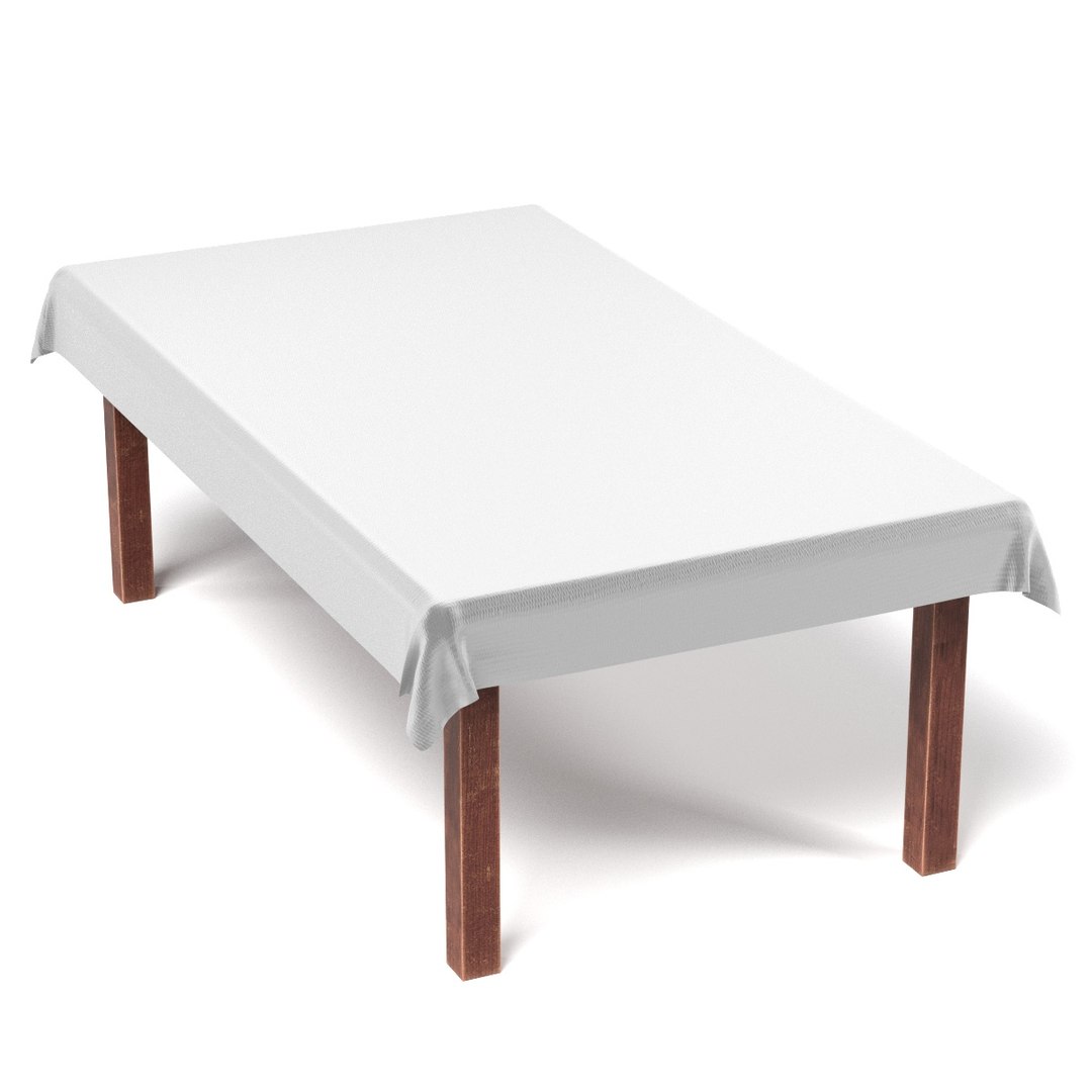 3d Model Table Tablecloth Rectangular