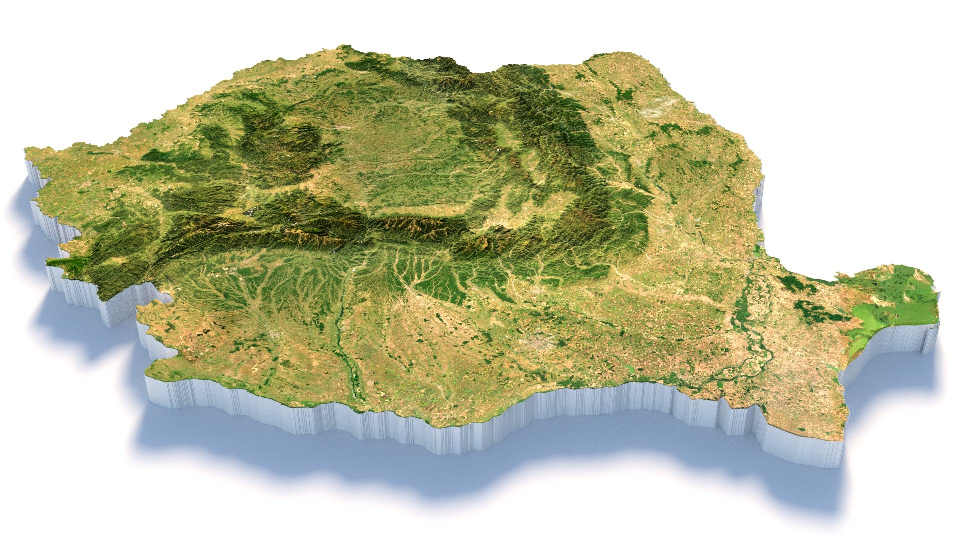3D Romania Terrain Map - TurboSquid 2336685