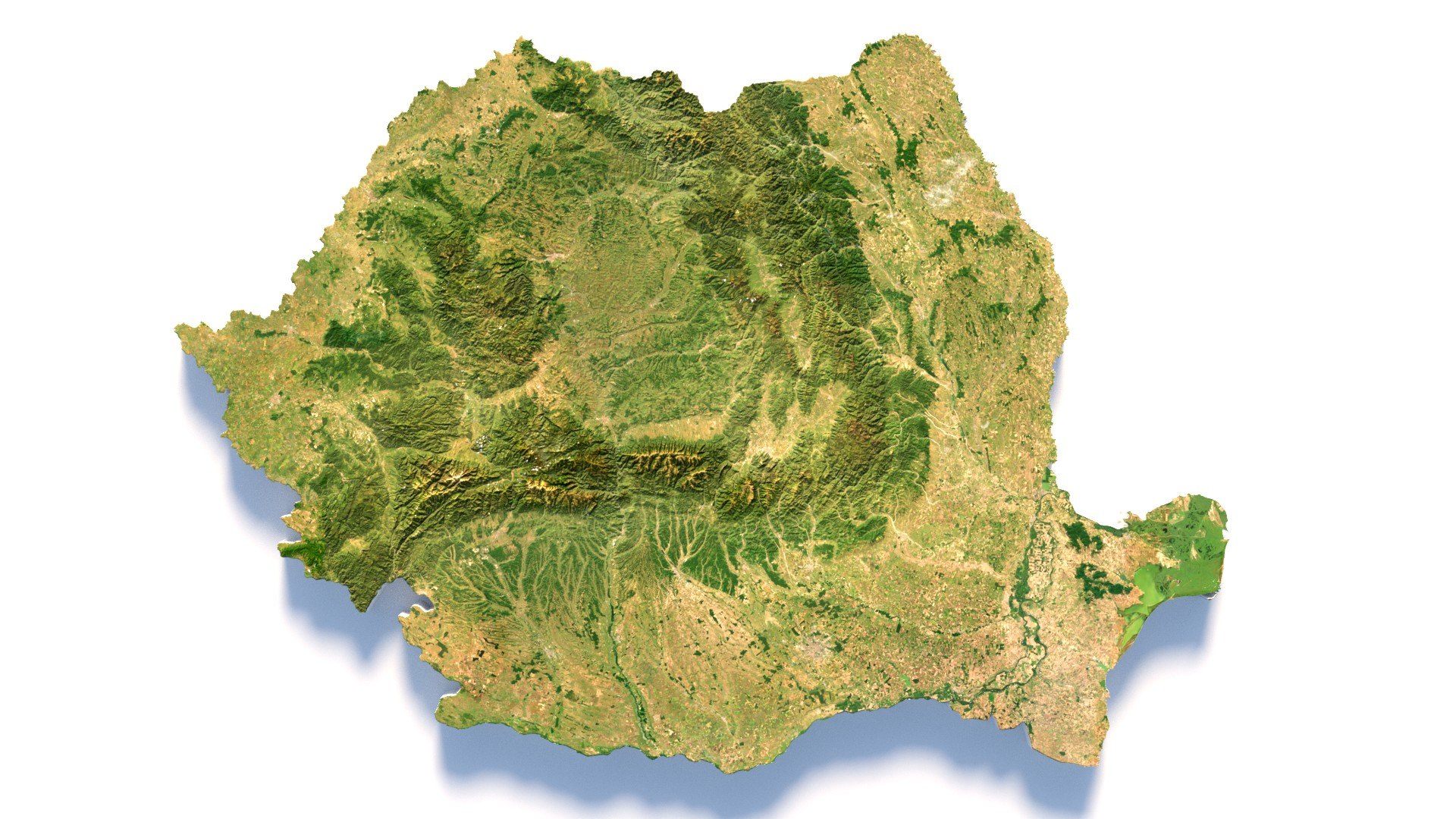 3D Romania Terrain Map - TurboSquid 2336685