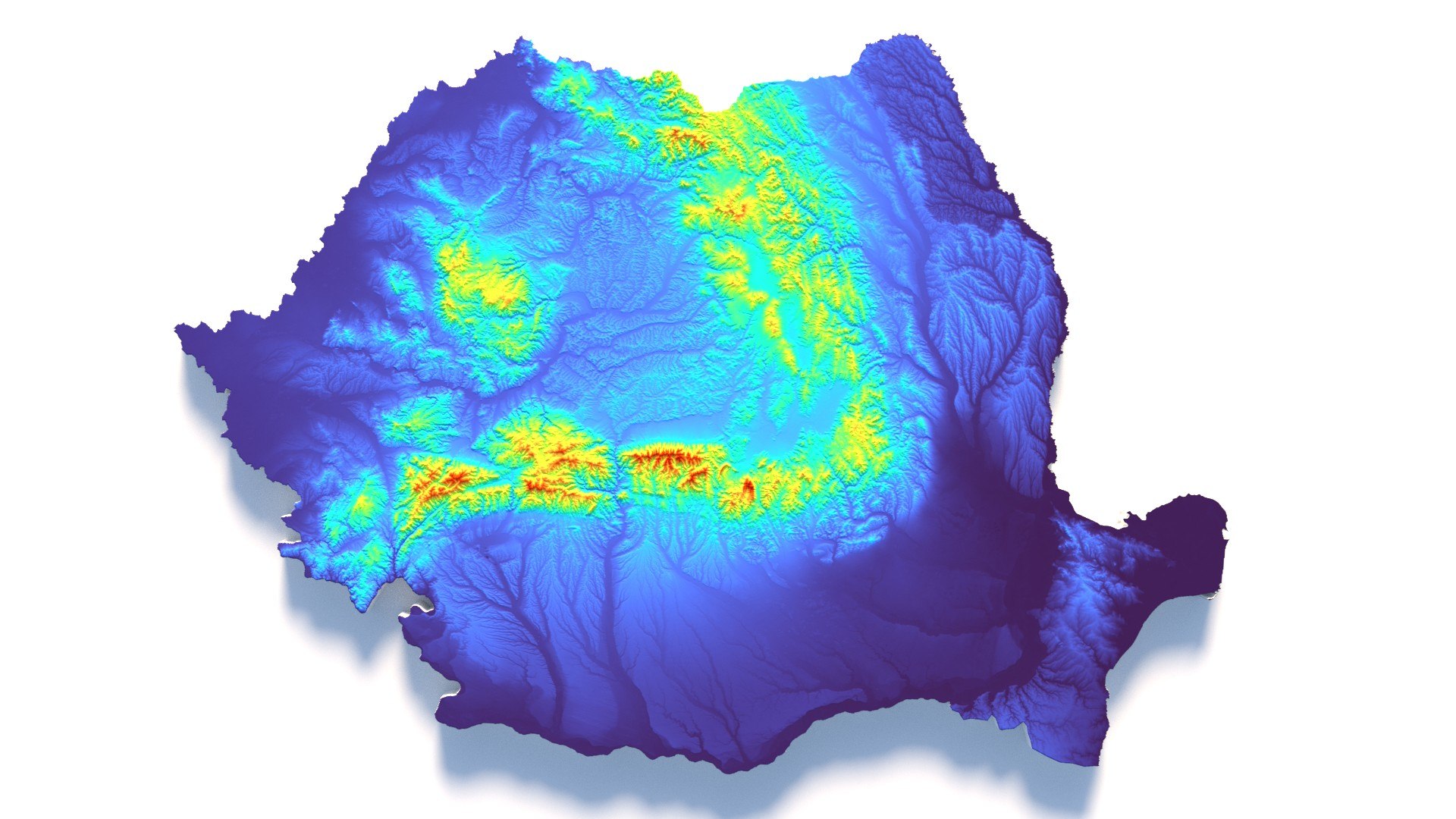 3D Romania Terrain Map - TurboSquid 2336685