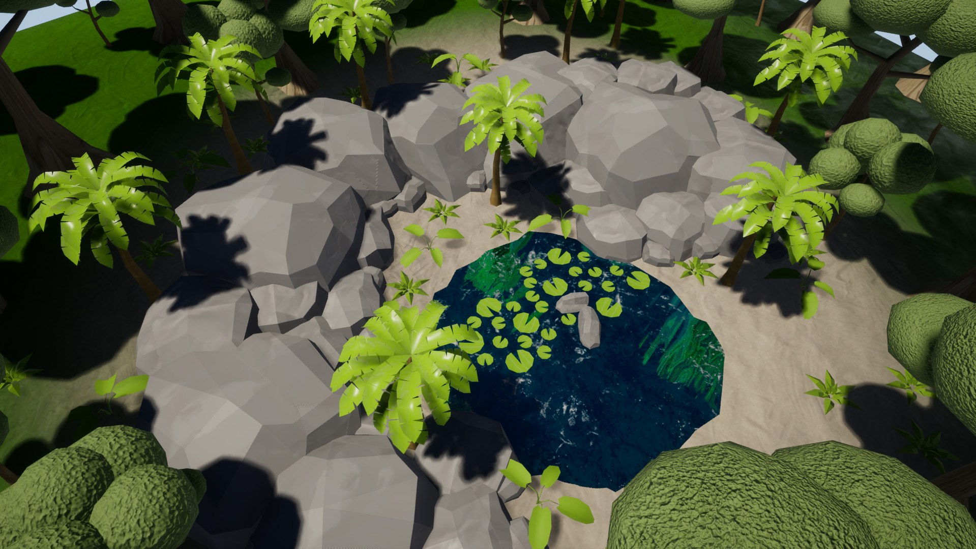 3D Game Ready Stylized Oasis Lake - TurboSquid 2267948