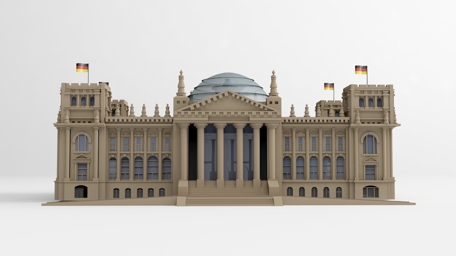 Reichstag Berlin Deutscher Bundestag German Parlament 3D Model ...