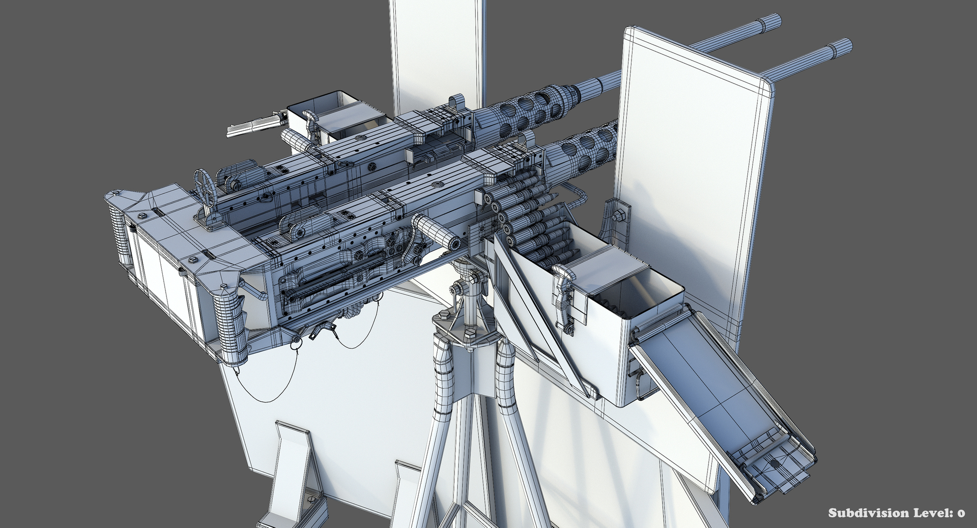 3D m2hb twin browning machine model - TurboSquid 1333888